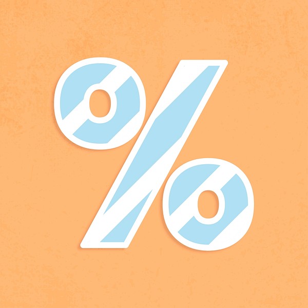 Percentage mark font psd stripe | Premium PSD - rawpixel