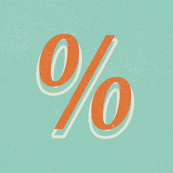 Retro percentage sign % typography | Premium PSD - rawpixel