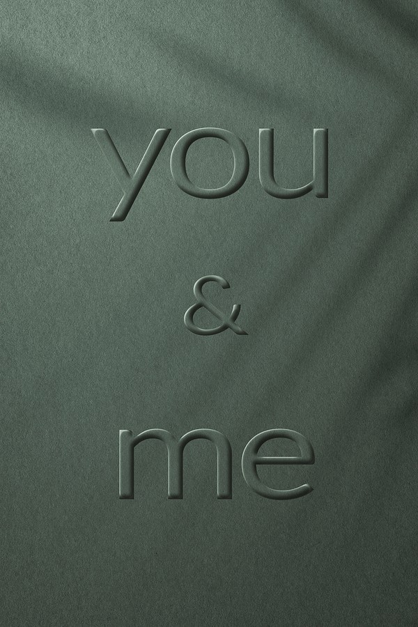 Phrase you & me embossed | Free Photo - rawpixel