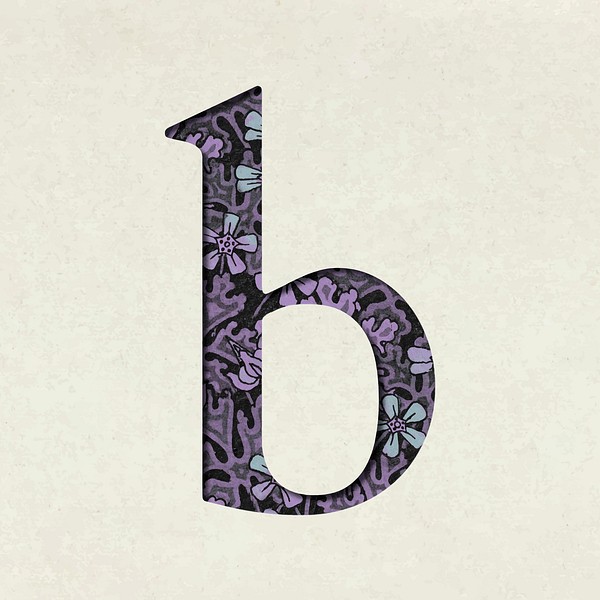 Vintage floral purple lowercase letter | Premium Vector - rawpixel