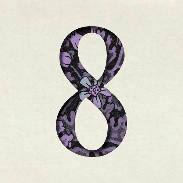 Vintage vector purple number eight | Free Vector - rawpixel