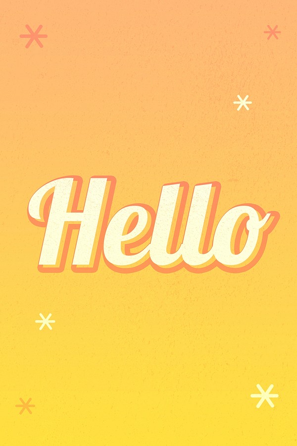 Hello word orange gradient text | Free Photo - rawpixel