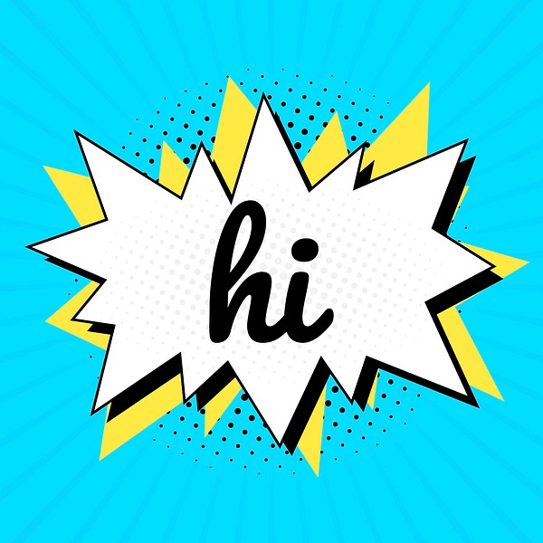 Hi text comic typeface clipart | Free Photo - rawpixel