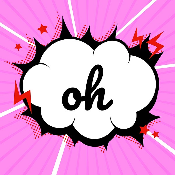 Oh word cartoon speech balloon | Free Photo - rawpixel