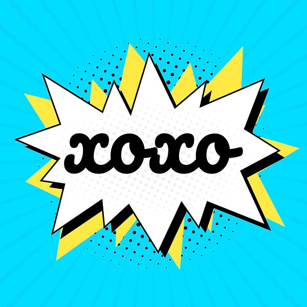Xoxo text comic typeface clipart | Free Photo - rawpixel