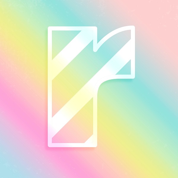 Psd letter r rainbow gradient | Premium PSD - rawpixel