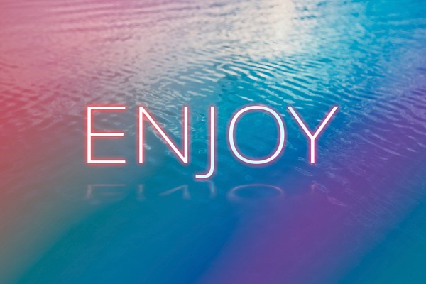 Enjoy text neon typography still | Free Photo - rawpixel