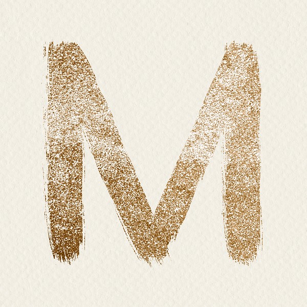 Gold m letter psd glitter | Premium PSD - rawpixel
