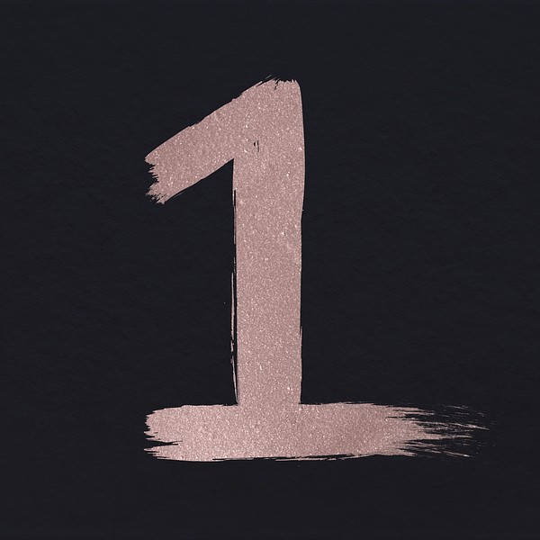 Rose gold psd 1 number | Free PSD - rawpixel