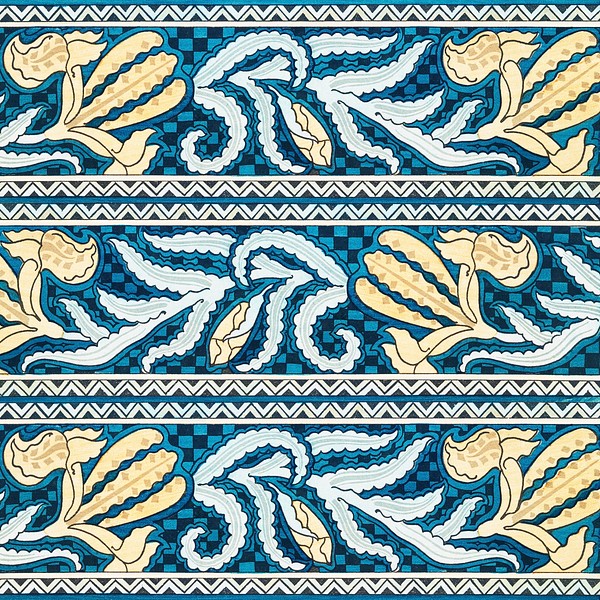 Art nouveau iris flower pattern | Premium Photo - rawpixel