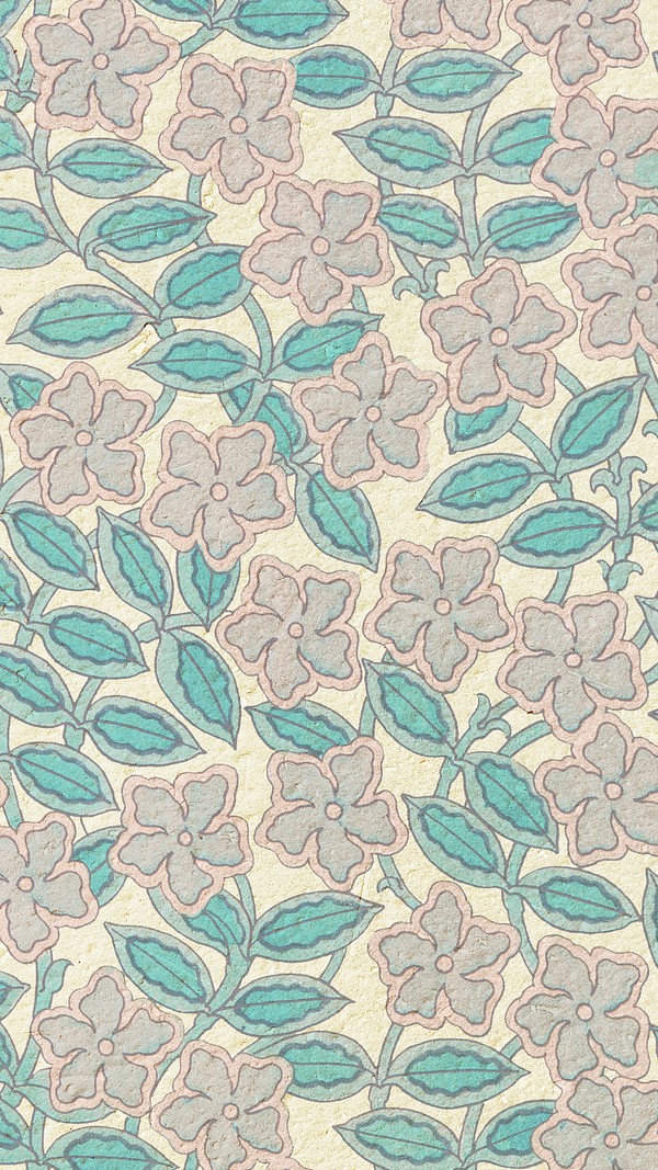 Art nouveau periwinkle flower pattern | Premium Photo - rawpixel
