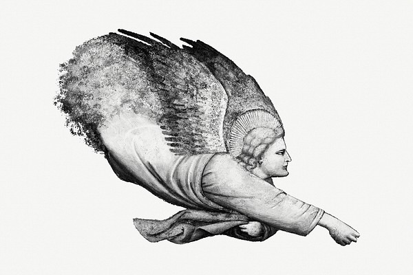 Vintage monochrome fresco angel illustration | Premium Photo ...