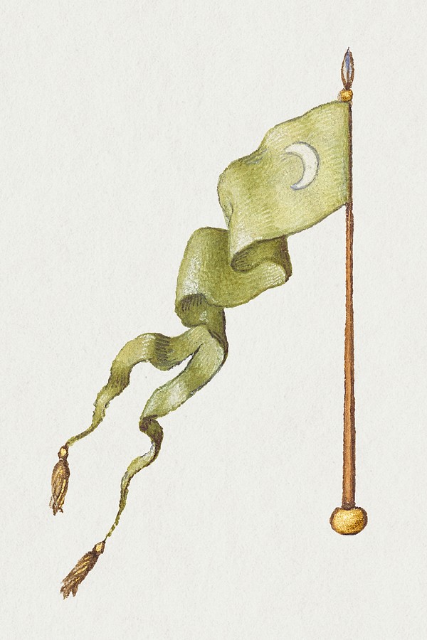 Heraldic green flag medieval illustration | Premium Photo - rawpixel