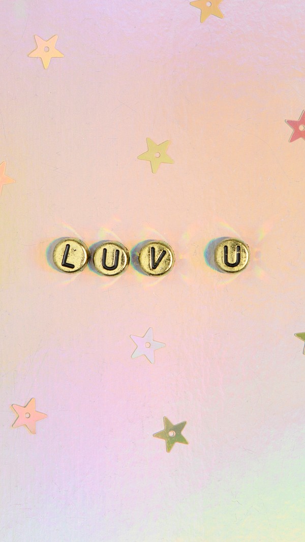 LUV U beads text typography | Free Photo - rawpixel