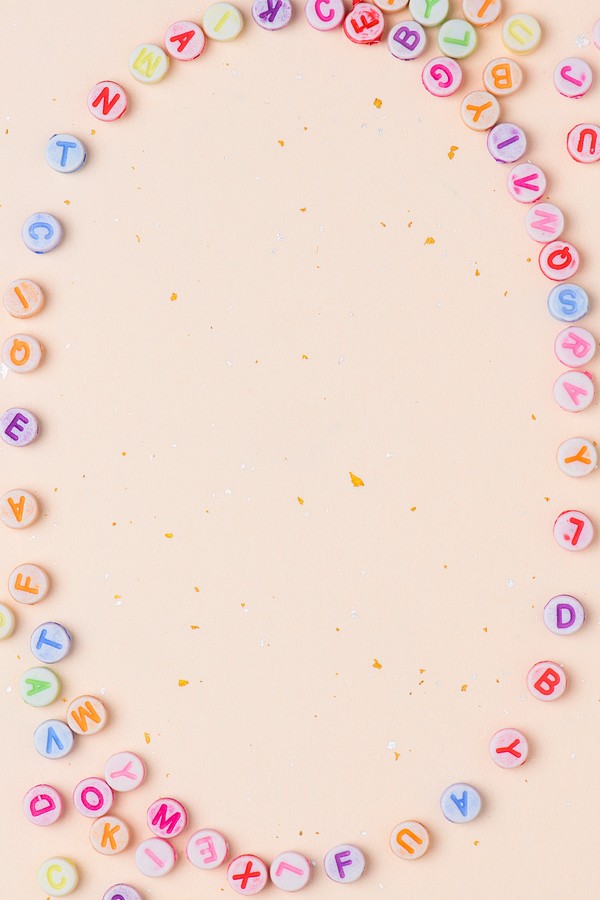 Alphabet beads frame pastel background | Free Photo - rawpixel