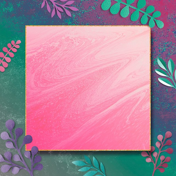 Blank colorful leafy frame vector | Premium PSD - rawpixel