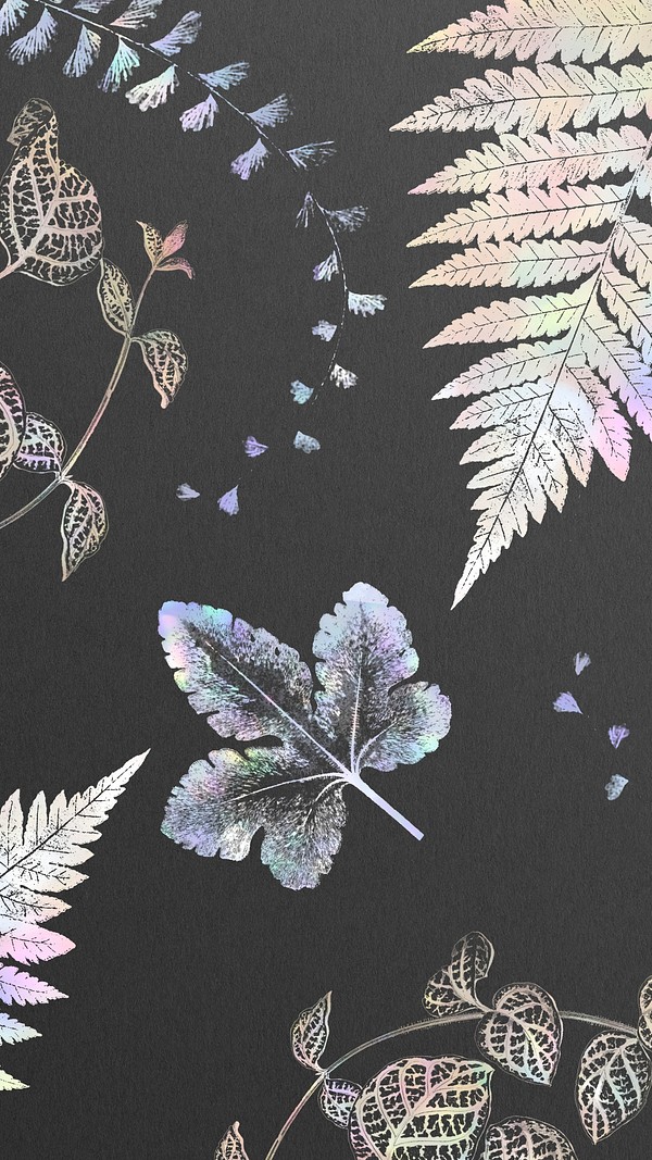 Holographic fern patterned background mobile | Premium Photo - rawpixel