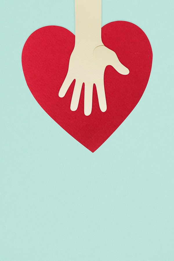 Paper craft hand heart supporting | Free Photo - rawpixel