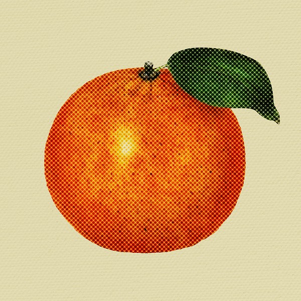 Halftone tangerine sticker design element | Premium PSD - rawpixel