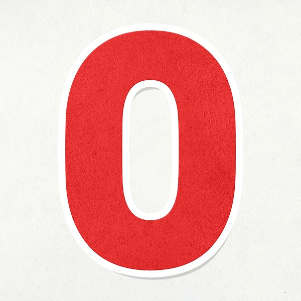 Red number zero sticker design | Premium PSD - rawpixel