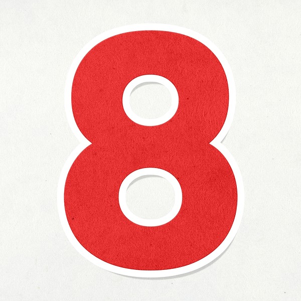 Red number eight sticker design | Premium PSD - rawpixel