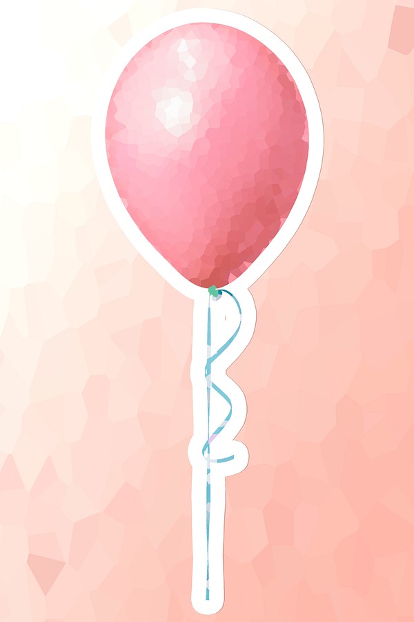 Crystallized pink balloon sticker overlay | Premium PSD - rawpixel