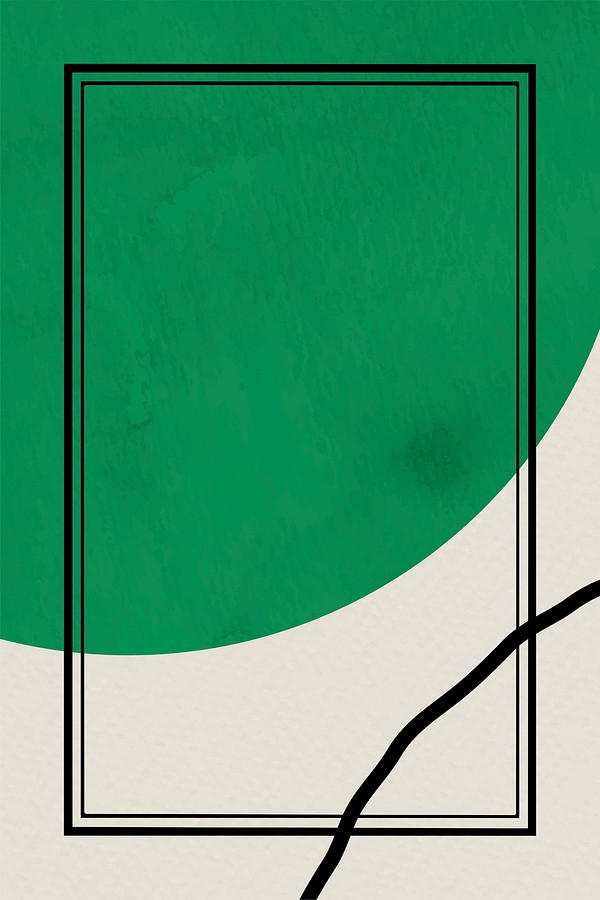 Retro green psd frame with design | Free PSD - rawpixel