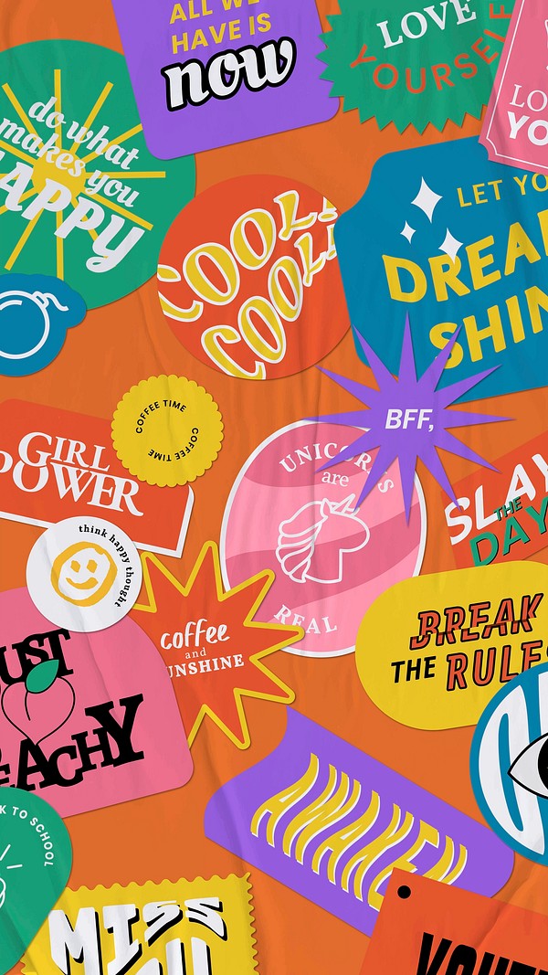 Vintage word sticker vector background | Premium Vector - rawpixel