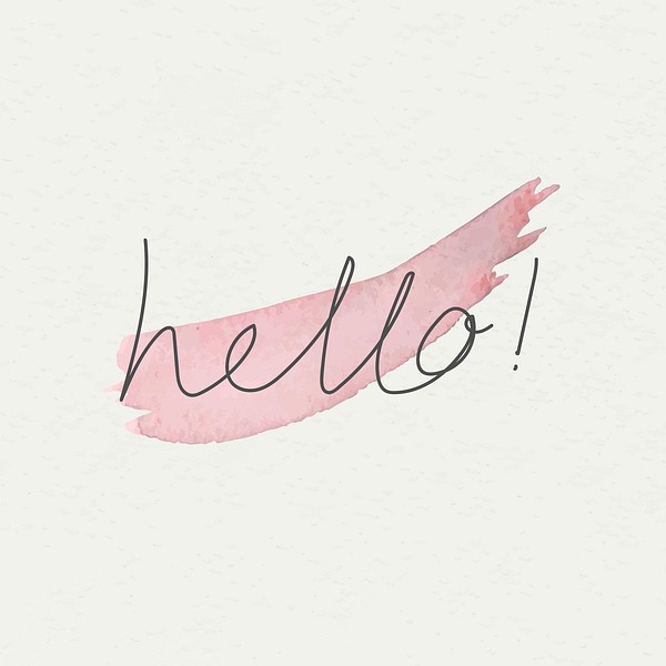 Hello typography pink brush stroke | Premium Vector - rawpixel
