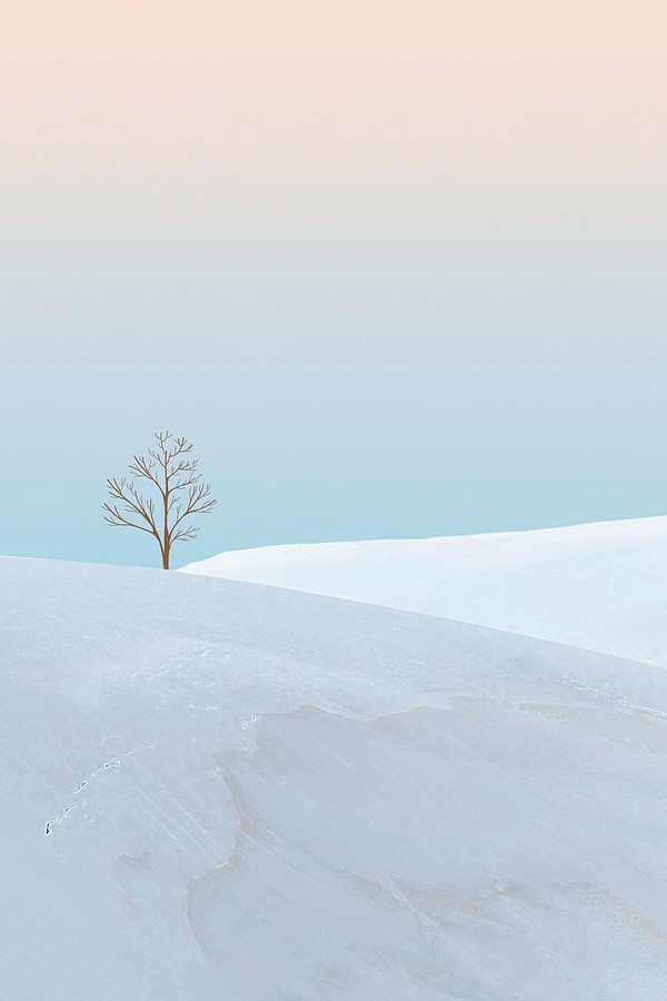 Creative background minimal snow-covered mountain | Premium Photo ...