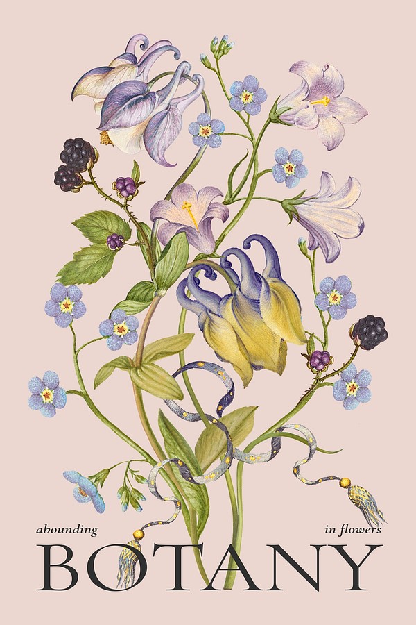 Pink floral poster botany definition | Free Photo - rawpixel