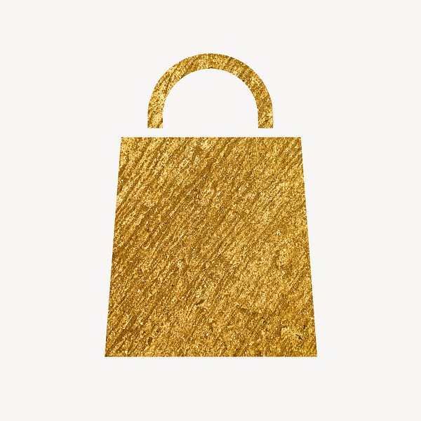 Shopping bag gold icon, glittery | Premium PSD - rawpixel