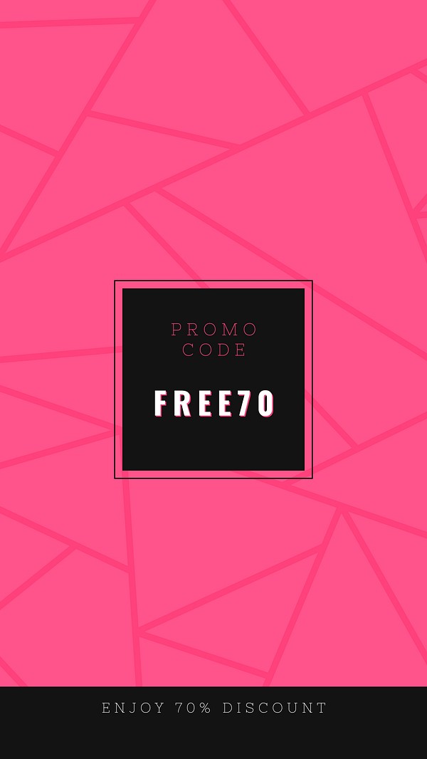 Vector Promo code 70% pink | Premium Vector Template - rawpixel