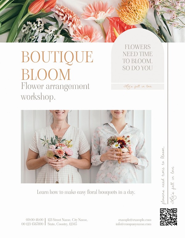 Flower arrangement event flyer template, | Premium PSD Template - rawpixel