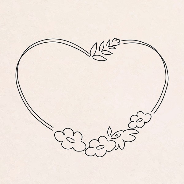 Heart shaped hand drawn flower | Premium Vector - rawpixel