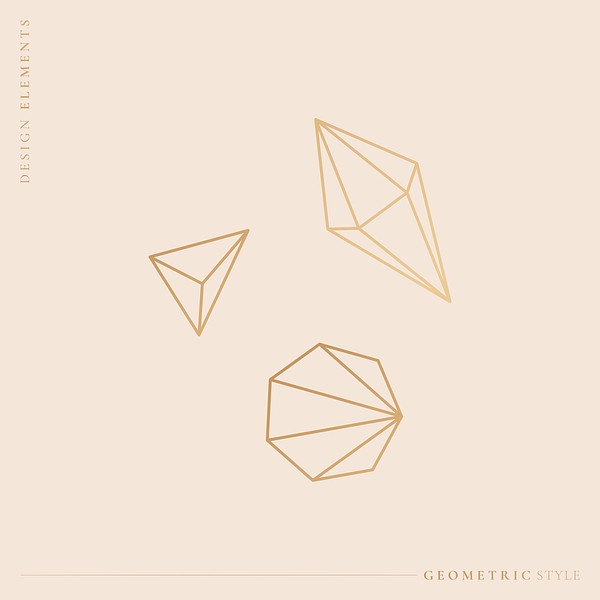 Geometric diamond design collection vector | Free Vector - rawpixel