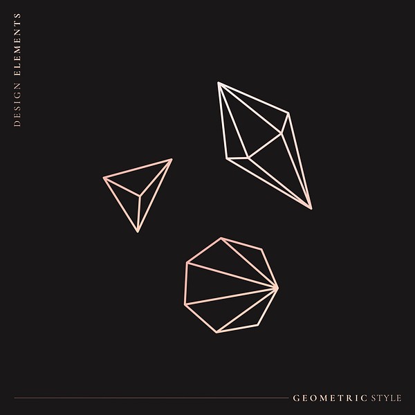 Geometric diamond design collection vector | Premium Vector - rawpixel