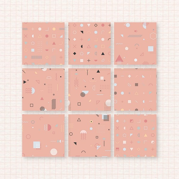 Pink Memphis pattern background vector | Premium Vector - rawpixel
