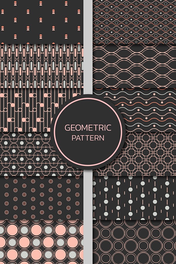 Seamless geometric pattern vector set | Premium Vector - rawpixel