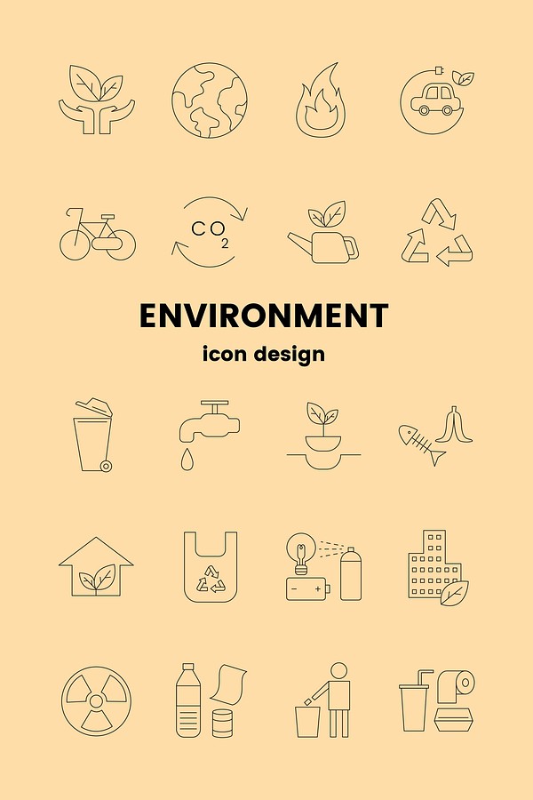Environment icon design elements vector | Free Vector - rawpixel