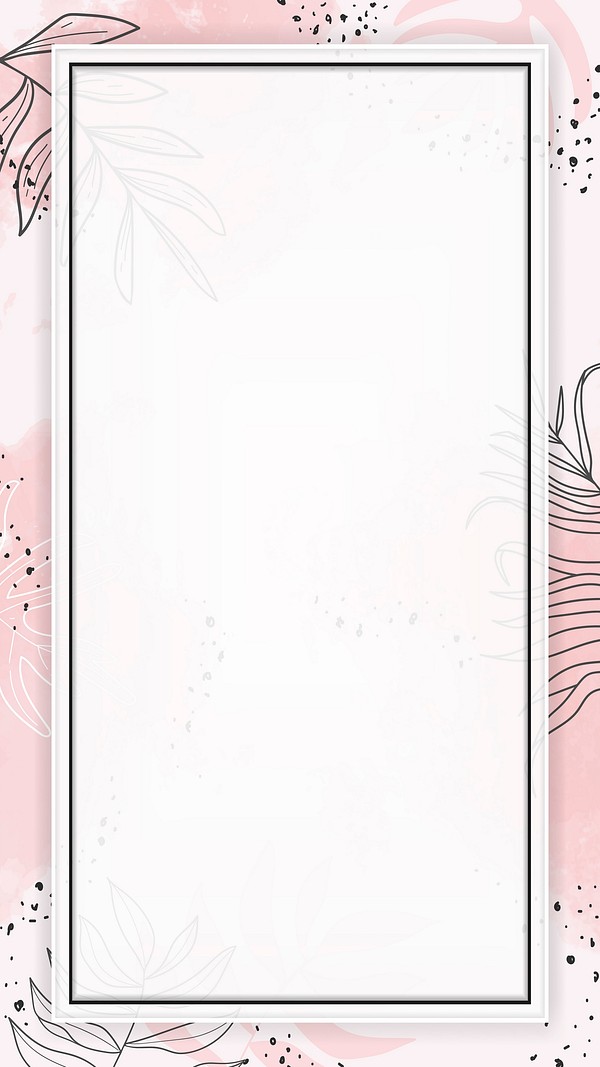 Pink rectangle watercolor frame mobile | Premium Vector - rawpixel