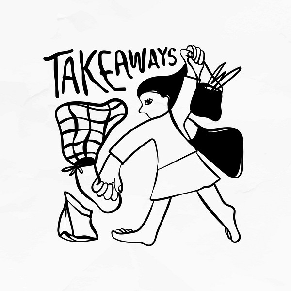 Woman holding take away food | Free Vector - rawpixel