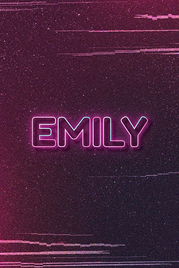 Emily word art vector neon | Free Photo - rawpixel