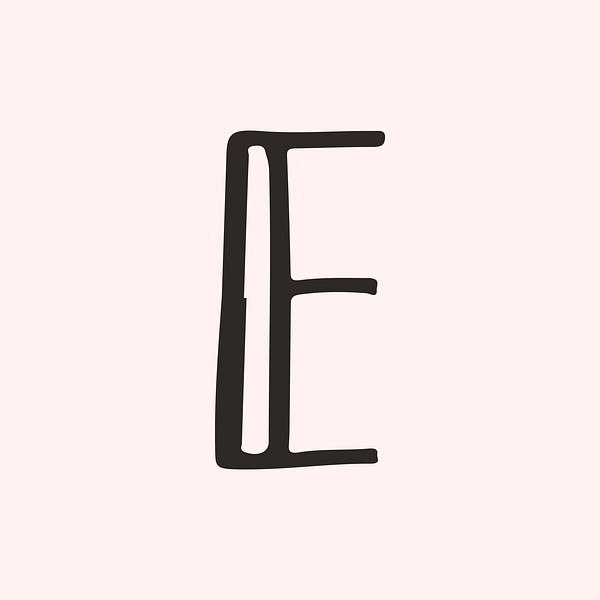 Letter E doodle typography vector | Free Vector - rawpixel