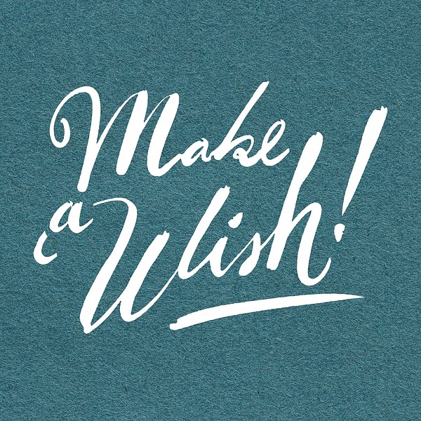Make wish! cursive calligraphy vector | Premium Vector - rawpixel