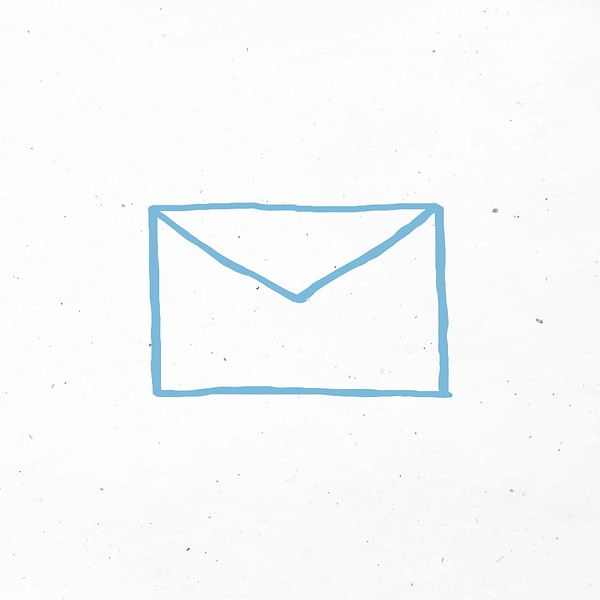 Blue hand drawn envelope icon | Free Photo - rawpixel