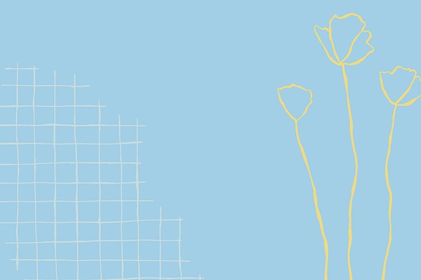 Blue grid floral background wildflower | Free Photo - rawpixel