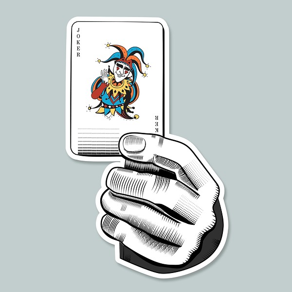 Hand psd sticker joker card | Premium PSD - rawpixel