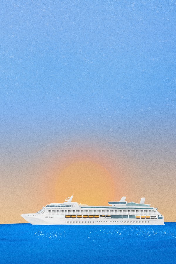 Cruise ship background, tourism industry | Premium Photo Illustration ...