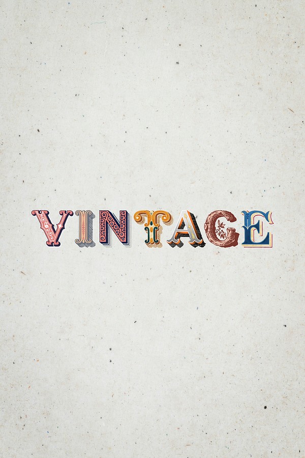Vintage word vintage victorian typography | Free Photo - rawpixel